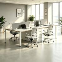China Modular Workstations Office Workstation Desks with 25mm Thick Desktop and 2 4 6 Seater Configurations for sale