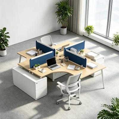 China Modular Workstation Desks with 25mm Melamine Board, Customizable Layouts, and Mobile Storage Cabinet for Collaborative Offices for sale