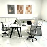 China Custom Size Modular Workstation Desk with Melamine Board Desktop in 2 4 6 Seater Configurations for sale