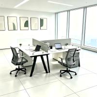 China Custom Size Modular Workstation Desk with Melamine Board Desktop for 2 4 6 Seater Configurations for sale