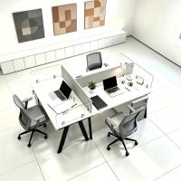 China Custom Size Modular Workstation Desk with Melamine Board Desktop for 2 4 6 Seater Configurations for sale