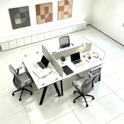 China Custom Size Modular Workstation Desk with Melamine Board Desktop for 2 4 6 Seater Configurations for sale