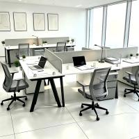 China Custom Size Modular Workstation Desk with Melamine Board Desktop in 2 4 6 Seater Configurations for sale
