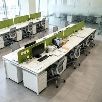 China BS-WT60 Modular Workstation Desk with 25mm Melamine Board and Green Fabric Partition - Customizable Size for sale