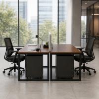China BS-WT62B 25mm Melamine Board Office Workstation Desk with 2400x1200x750mm Size and Fabric Partition Screens for sale