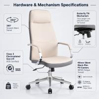 China Modern Ergonomic Executive Office Chair with Adjustable Height 360 Degree Swivel and PU Leather Upholstery for sale