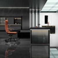 China E1-Grade HDF Melamine Board Executive Office Desk with Custom Color for CEO Workspace for sale