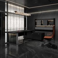 China 2.4M Executive Office Desk CEO Desk with E1 Grade HDF Top and Stainless Steel Legs for sale