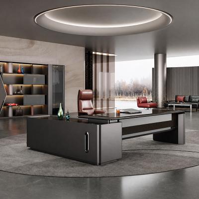 China 2600mm Wide L-Shape Executive Office Desk with Side Table and 50mm Thick Top for CEO Manager Commercial Office for sale