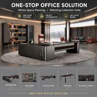 China 2600mm Wide L-Shape Executive Office Desk with Side Table and 50mm Thick Top for CEO Manager Commercial Office for sale
