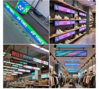 China Stretch Bar Ultra Wide Supermarket Shelf Screen LED Digital Signage P1.2 Retail Shelf Edge Indoor Outdoor Advertising for sale
