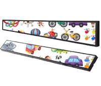 China Stretch Bar Ultra Wide Supermarket Shelf Screen LED Digital Signage P1.2 Retail Shelf Edge Indoor Outdoor Advertising for sale