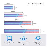 China Ultra Wide Stretched Bar Supermarket Shelf Screen LED Display Indoor Outdoor Shelf Edge Retail Digital Signage for sale