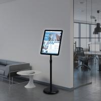 China Modern Foldable Metal Sign Holder Stand Floor Display Advertising Store Lightweight Assembly Easy Setup for sale