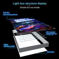 China Rectangular Weatherproof LED Backlit Display Board Floor Standing Durable Aluminum Frame Fabric Acrylic Panel for sale
