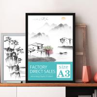 China Slim LED Backlit Display Board Floor Standing Aluminum Frame Weatherproof Retail Sign Poster Panel for sale