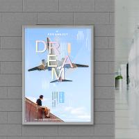 China Slim LED Backlit Display Board Floor Standing Aluminum Frame Weatherproof Retail Sign Poster Panel for sale