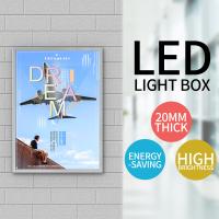 China Ultra Thin Rectangular Advertising Light Box Wall Mounted LED Tempered Glass Illuminated Waterproof Display Sign for sale