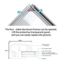 China Ultra Thin Rectangular Advertising Light Box Wall Mounted LED Tempered Glass Illuminated Waterproof Display Sign for sale