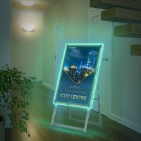 China Magnetic Crystal Frame LED Display Light Box Easy Installation Slip Poster Stand Bracket Colorful Retail Sign for sale