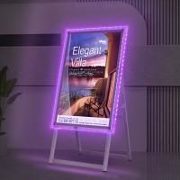 China Magnetic Crystal Frame LED Display Light Box Easy Installation Slip Poster Stand Bracket Colorful Retail Sign for sale