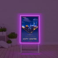 China Magnetic Crystal Frame LED Display Light Box Easy Installation Slip Poster Stand Bracket Colorful Retail Sign for sale