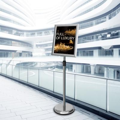China Illuminated Foldable Tempered Glass Poster Stand Lightweight Display Easel Advertising Sign Holder Portable for sale