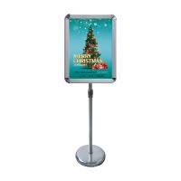 China Adjustable Foldable Eco Friendly Metal Floor Sign Holder Stand Recyclable Advertising Store Display Lightweight for sale