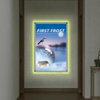 China Rectangular LED Billboard Display Rack Crystal Acrylic Frame Alloy Tempered Dual Side RGB Sign Board Panel for sale