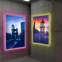 China Rectangular LED Billboard Display Rack Crystal Acrylic Frame Alloy Tempered Dual Side RGB Sign Board Panel for sale