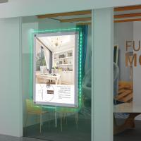 China Rectangular LED Billboard Display Rack Crystal Acrylic Frame Alloy Tempered Dual Side RGB Sign Board Panel for sale