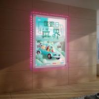 China Rectangular LED Billboard Display Rack Crystal Acrylic Frame Alloy Tempered Dual Side RGB Sign Board Panel for sale