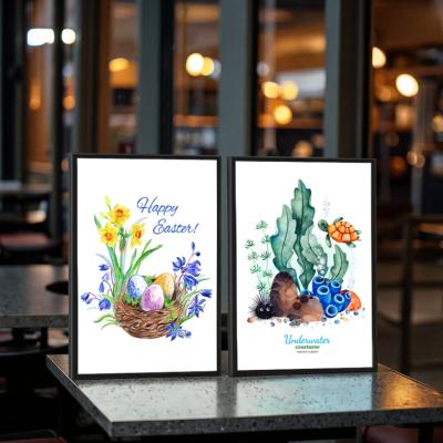 China Customizable Rectangular Advertising Light Box LED Aluminum Frame Dual Side Backlit Display Sign Board Panel for sale