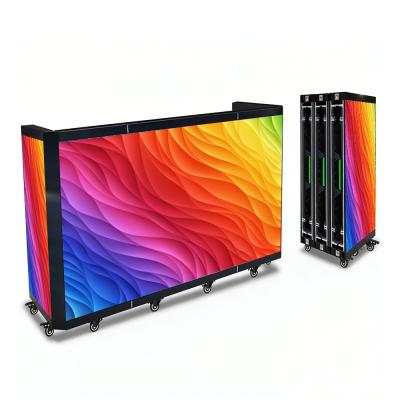 China P1.86 P2.5 Flexible DJ Booth LED Facade Mobile Stand Advertising Display Screen for sale