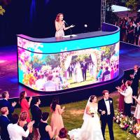 China P1.86 P2.5 Flexible DJ Booth LED Facade Mobile Stand Advertising Display Screen for sale