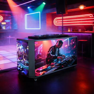 China Indoor HD P2.5 Smart GOB Foldable DJ Booth LED Display Panel Facade Station Screen for sale