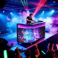 China GOB Smart Indoor Mobile Foldable LED DJ Screen Custom Aluminum Facade Station For Bar Nightclub for sale