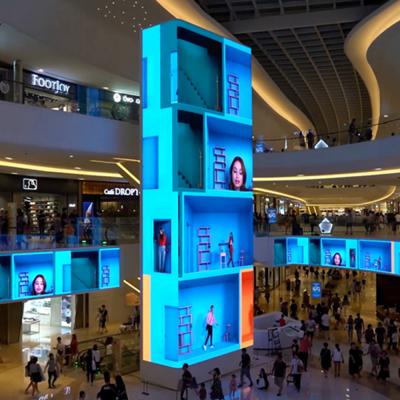 China Waterproof 3D Digital Outdoor Fixed LED Screen Curved LED Video Wall Digital Signage Display for Window Events for sale