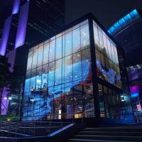 China Custom LED Neon Light Transparent Video Wall Display 3D Illuminated Signage Indoor Outdoor Slim Digital Screen for sale