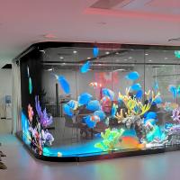 China Custom LED Neon Light Transparent Video Wall Display 3D Illuminated Signage Indoor Outdoor Slim Digital Screen for sale