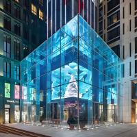 China Custom LED Neon Light Transparent Video Wall Display 3D Illuminated Signage Indoor Outdoor Slim Digital Screen for sale