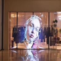 China Custom LED Neon Light Transparent Video Wall Display 3D Illuminated Signage Indoor Outdoor Slim Digital Screen for sale
