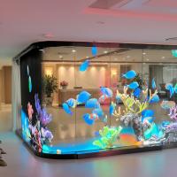 China Outdoor Indoor Flexible LED Transparent Glass Window Advertising Display Video Wall Soft Panel Digital Signage for sale