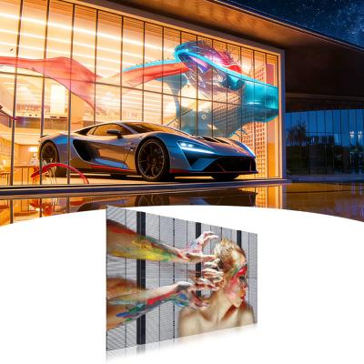 China Crystalflex LED Transparent Film Display Screen Flexible Adhesive Indoor Outdoor Full Color Digital Signage for sale