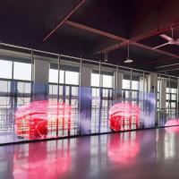 China IP65 Grille Screen LED Transparent Building Signage Neon Directional Indoor Outdoor Mall Office Digital Display for sale