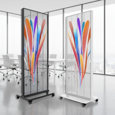 China Illuminated Grille Screen LED Transparent Building Signage Neon Directional Customizable Indoor Outdoor Digital Display for sale