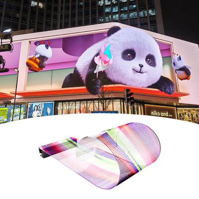China LED Film Transparent Film Screen Flexible Display Poster Glass Window Indoor Outdoor Full Color Digital Signage for sale