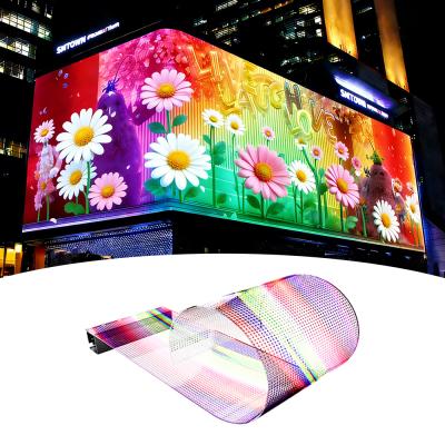 China Hologram 3D Flexible Transparent Film Screen LED Display Glass Window Custom Size Indoor Outdoor Digital Signage for sale