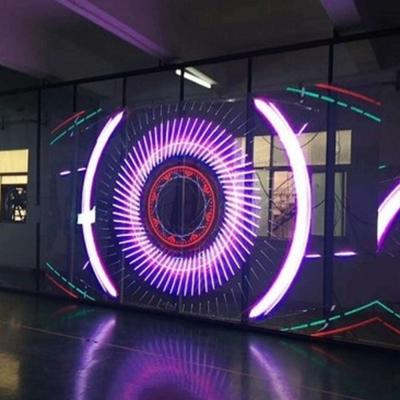 China Full Color Customizable LED Grille Screen Indoor Transparent Display Mesh Video Advertising Digital Signage for sale