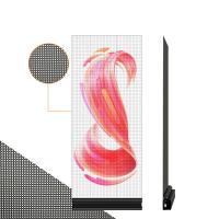 China Immersion 3D Holographic Screen Invisible 4K HD Transparent P3.91 LED Mesh Screen For Advertising for sale